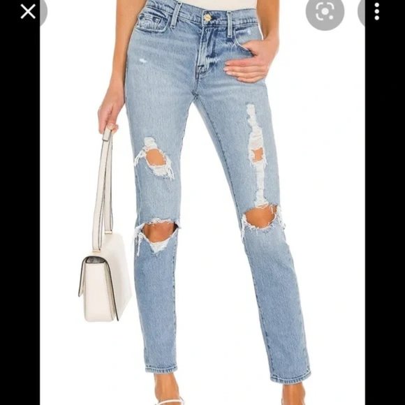 Frame Denim | Jeans | Frame La Garcon In Beldon Rips Size 24 | Poshmark